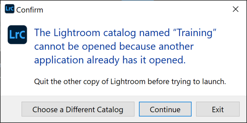 Lightroom Catalog Cannot Be Opened - fstop Training
